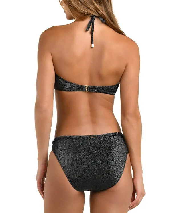 L'Agence Krysta Sparkle Bandeau Bikini Top - Black