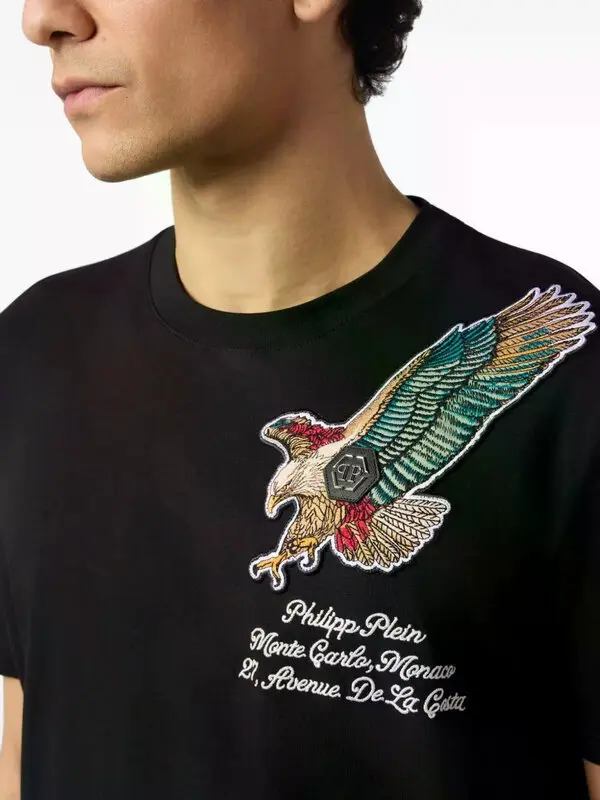 Philipp Plein Embroidered-patch T-shirt - Black