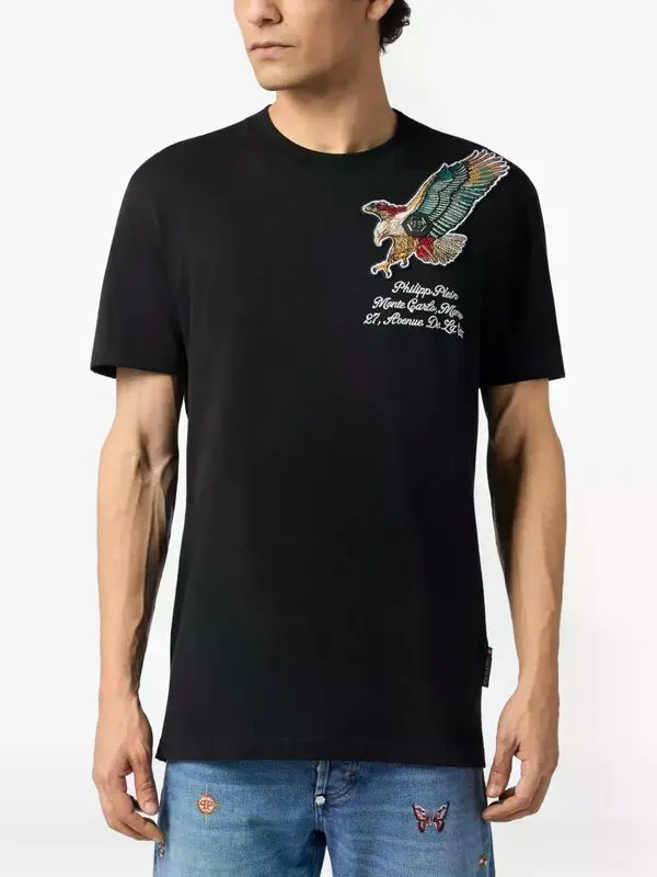 Philipp Plein Round Neck T-shirt Eagle Montecarlo - Black