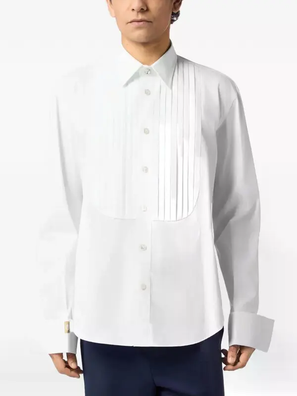 BILLIONAIRE Pleated Shirt - White