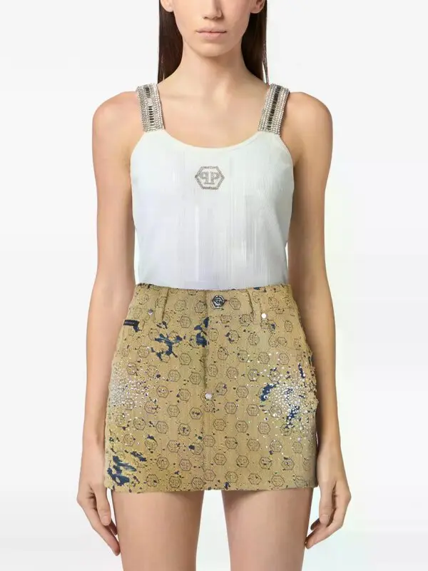 Philipp Plein Jacquard Mini Skirt