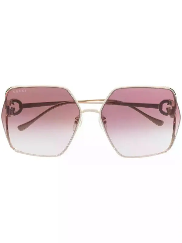 Gucci Oversized Square Frame Sunglasses - Gold