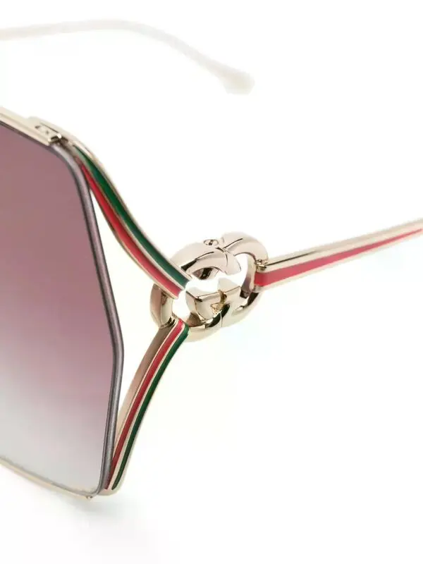 Gucci Oversized Square Frame Sunglasses - Gold