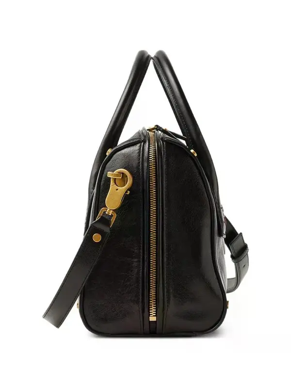 Versace Medusa Cameo Leather Boston Bag - Black