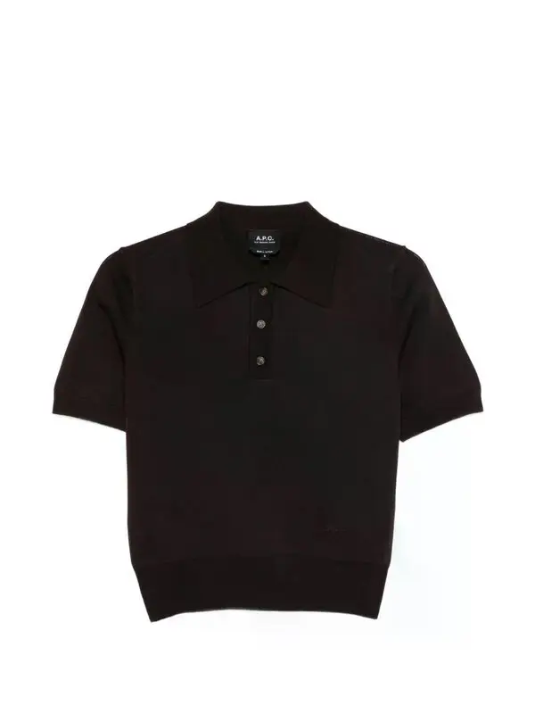 A.p.c. Half-button Polo Shirt - Brown