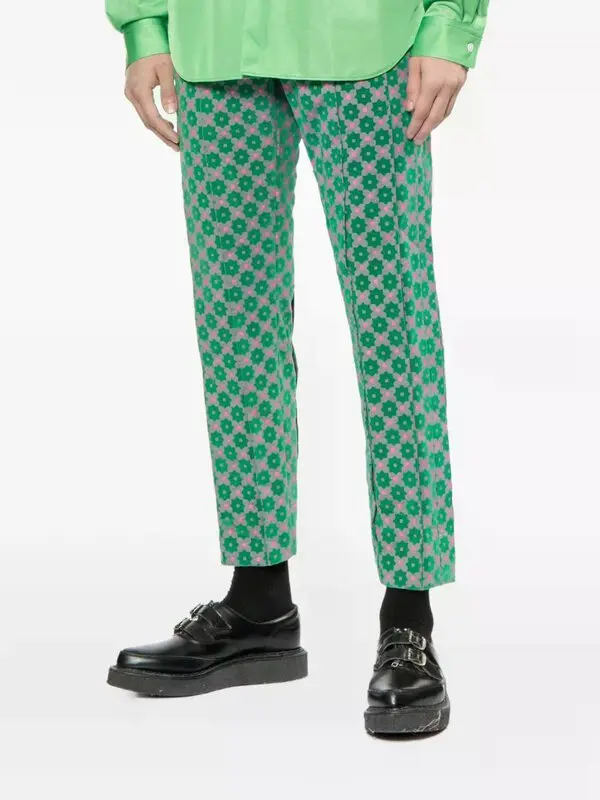 Comme Des Garçons Floral-print Trousers