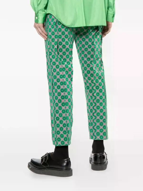 Comme Des Garçons Floral-print Trousers