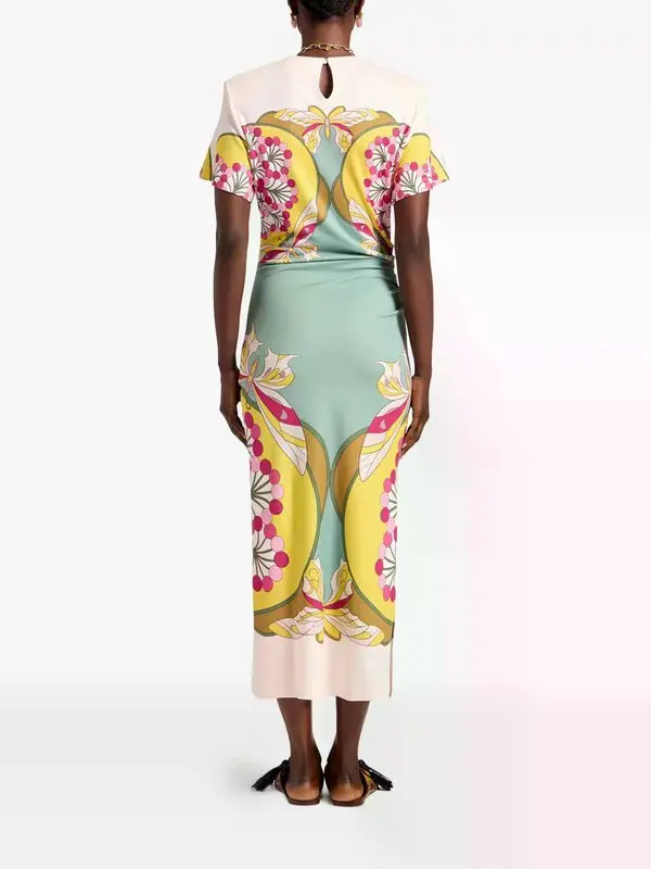 La DoubleJ Lela Florette Print Jersey Dress - Blue