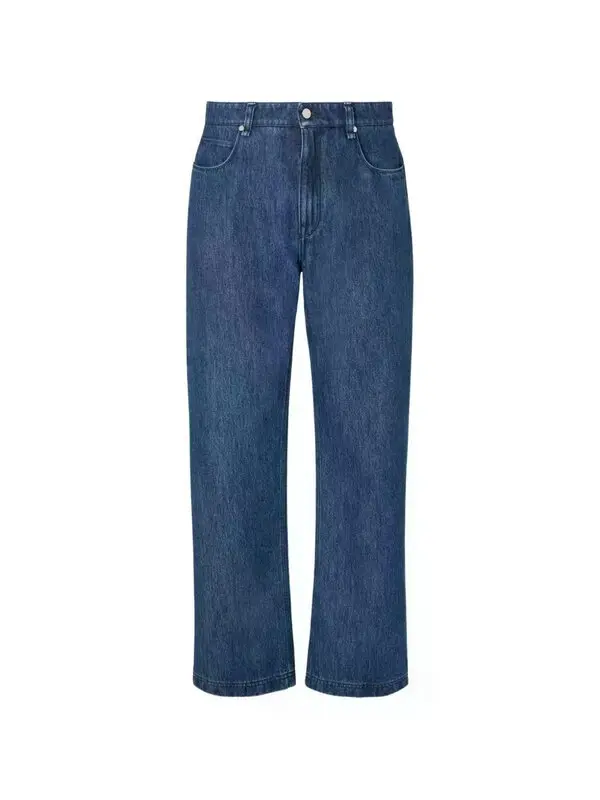 Fendi Five-pocket Jeans With Leather Patch - Blue