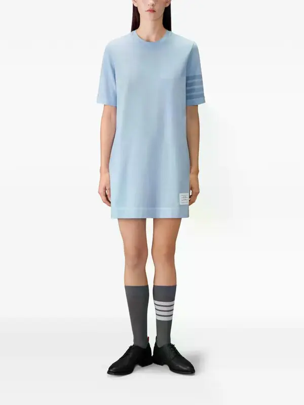 Thom Browne 4-bar Jersey Mini Dress - Blue