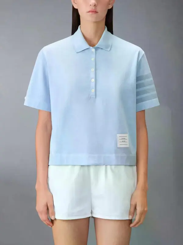 Thom Browne 4-bar Jersey Polo Top - White