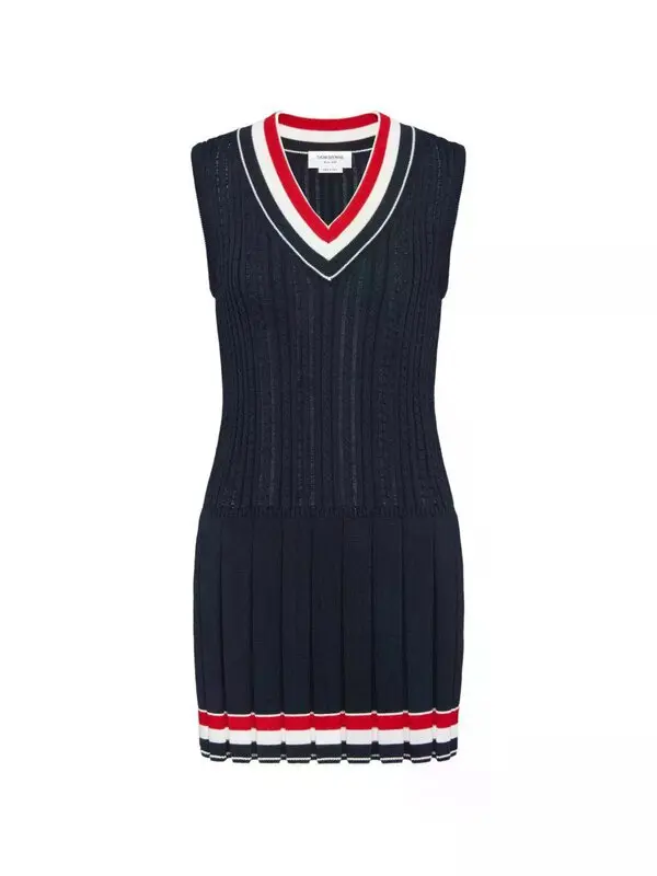 Thom Browne Striped Cable Mini Dress - Blue