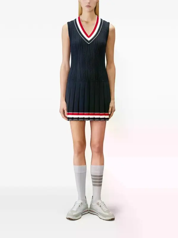 Thom Browne Striped Cable Mini Dress - Blue