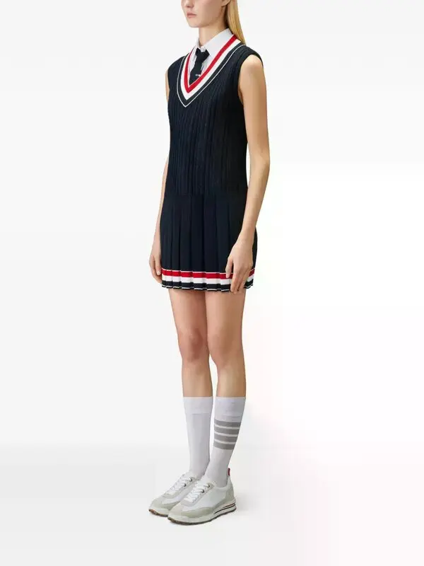 Thom Browne Striped Cable Mini Dress - Blue