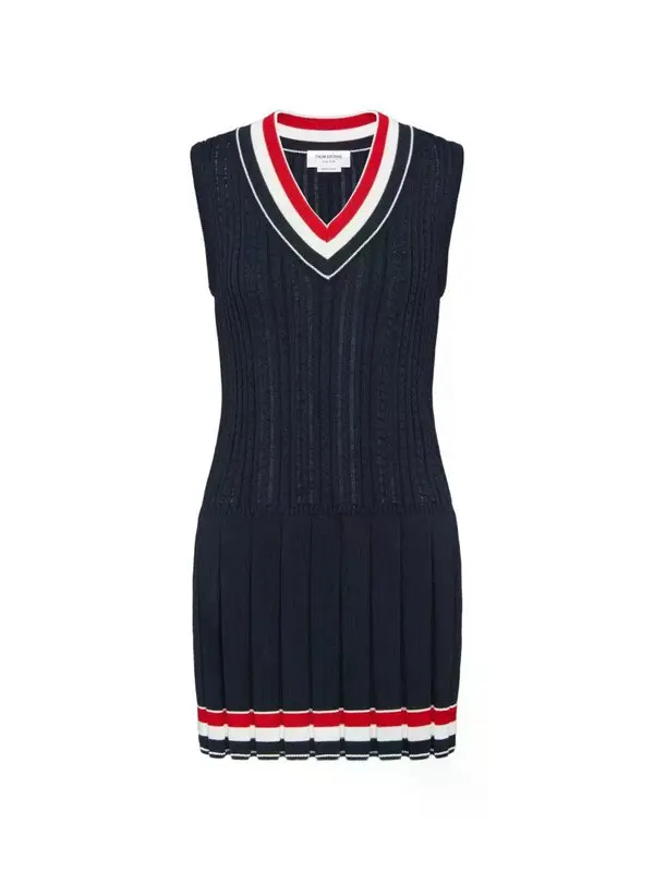 Thom Browne Striped Cable Mini Dress - Blue