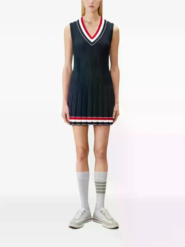 Thom Browne Striped Cable Mini Dress - Blue