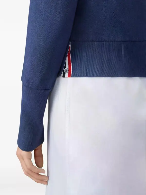 Thom Browne Loopback 4-bar Shrunken Hoodie - Blue