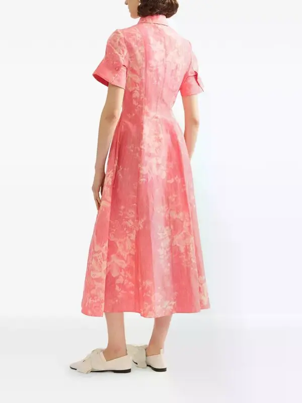 Erdem Floral-print Shirt Midi Dress - Pink