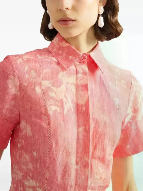 Erdem Floral-print Shirt Midi Dress - Pink