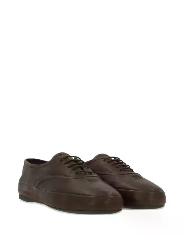 Miu Miu Nappa Leather Laced Shoes - Brown