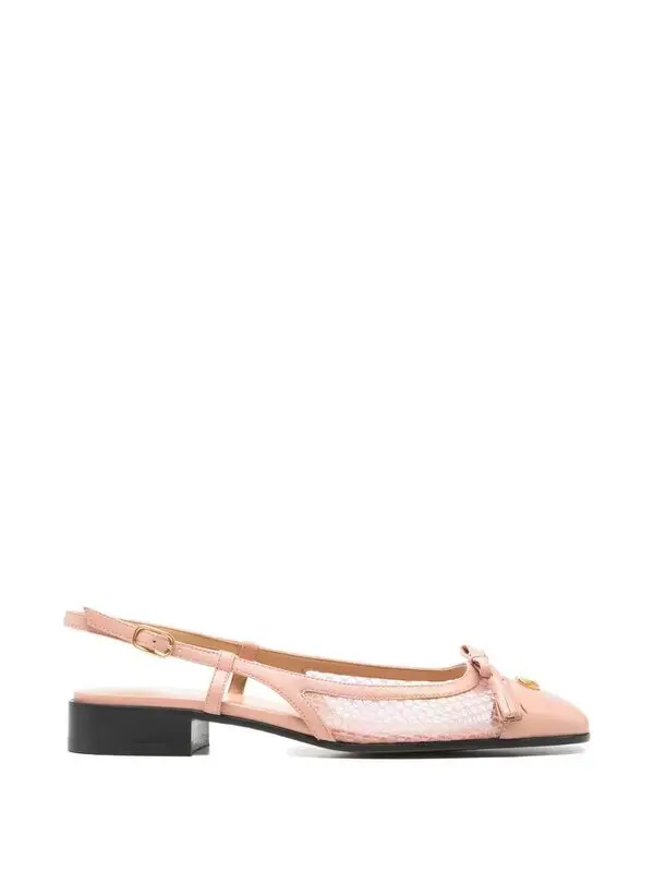 Valentino Garavani Ballerina Slingback With Mesh And Kidskin - Pink