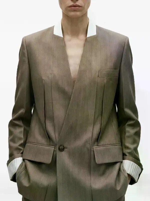 Victoria Beckham V-neck Blazer - Neutrals