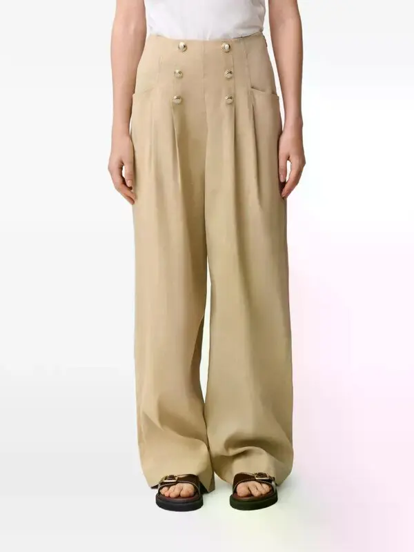 Claudie Pierlot Pleated Wide-leg Trousers