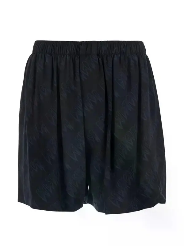 Balenciaga Logo-print Track Shorts - Black