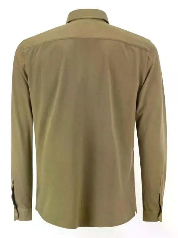 FAY French-collar Cotton Shirt - Green