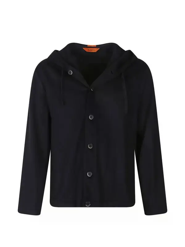 Barena Venezia Button Wool Hoodie - Blue