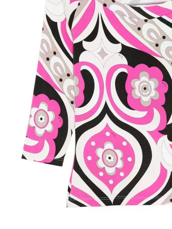 Emilio Pucci Floral-print Long-sleeved Top