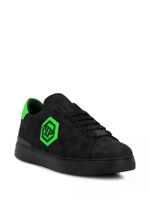 Philipp Plein Monogram Jacquard Low Top Sneakers - Black