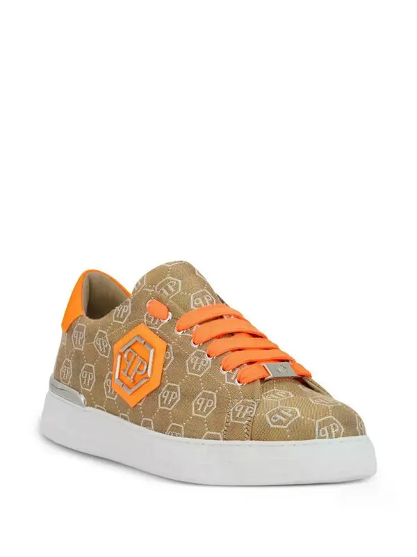 Philipp Plein Jacquard Monogram Low-top Sneakers - Brown