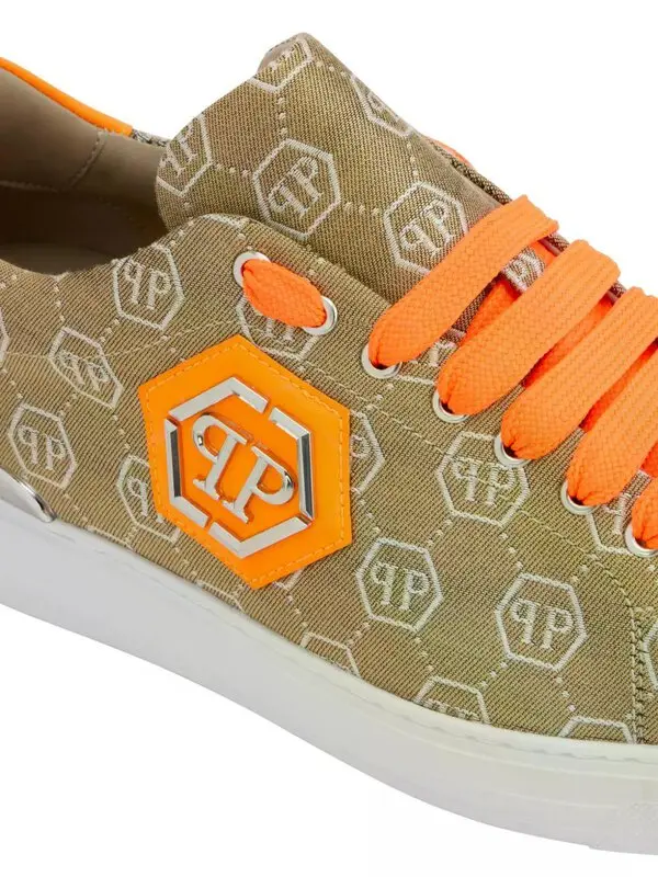 Philipp Plein Jacquard Monogram Low-top Sneakers - Brown
