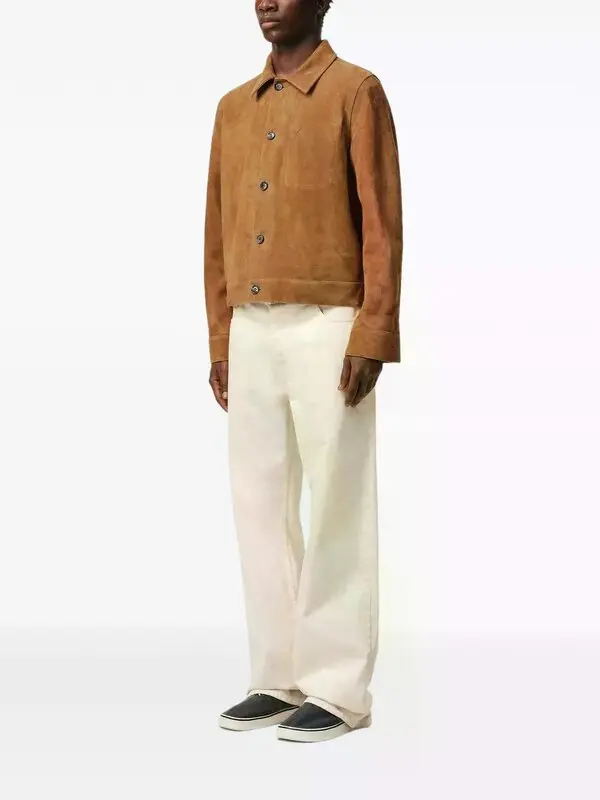 AMI Paris Suede Buttoned Jacket - Brown