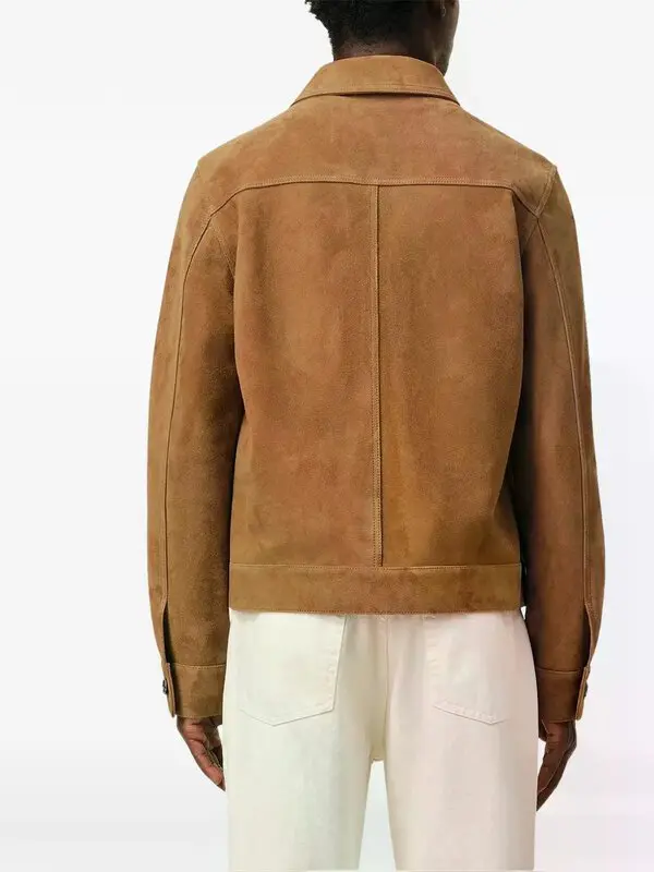 AMI Paris Suede Buttoned Jacket - Brown