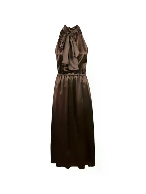 CRIDA MILANO Tie-neck Midi Dress