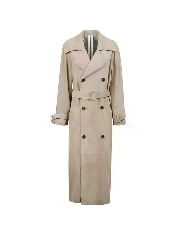 SWORD 6644 Double-breasted Belted Coat - Neutrals