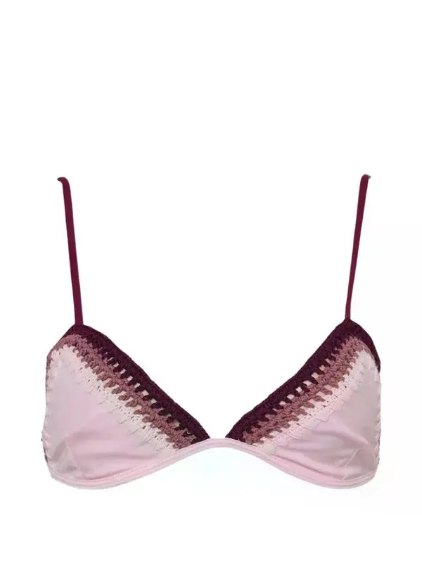 LESLIE AMON Garis Trimmed Bikini Top - Pink