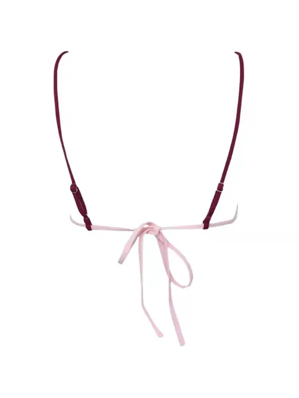 LESLIE AMON Garis Trimmed Bikini Top