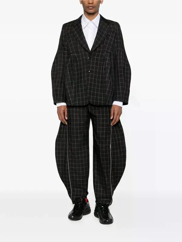 Comme Des Garçons Windowpane Check Tailored Blazer