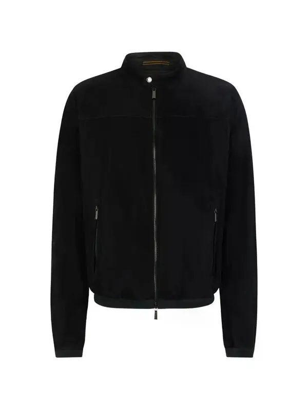 MOORER Zip-up Bomber Jacket - Black