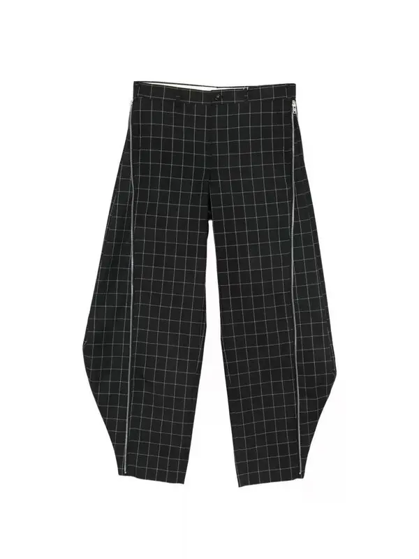 Comme Des Garçons Windowpane Check Zip Trousers