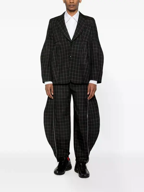 Comme Des Garçons Windowpane Check Zip Trousers