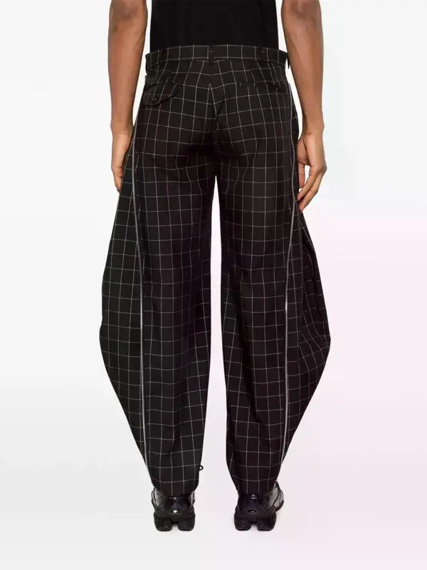 Comme Des Garçons Windowpane Check Zip Trousers