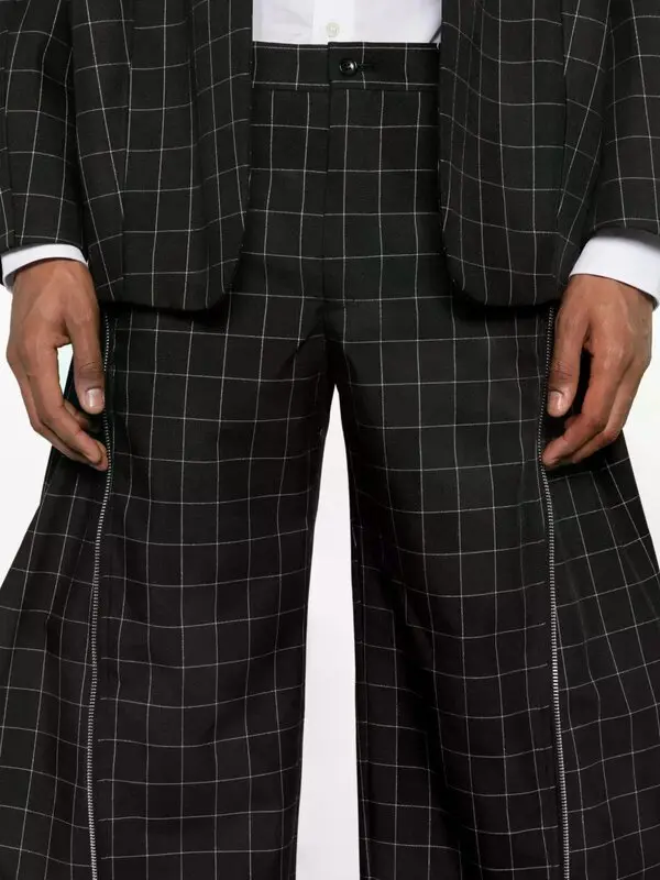 Comme Des Garçons Windowpane Check Zip Trousers
