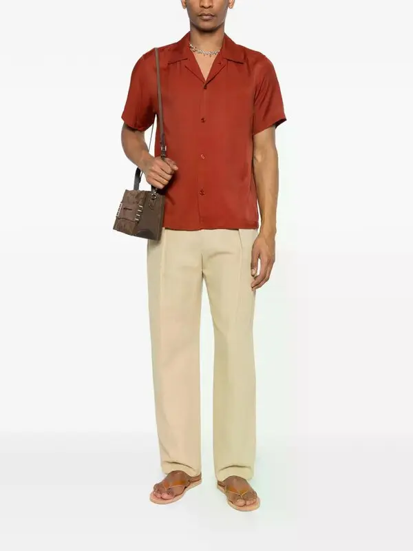 Sandro Loose-fit Shark Collar Shirt - Red