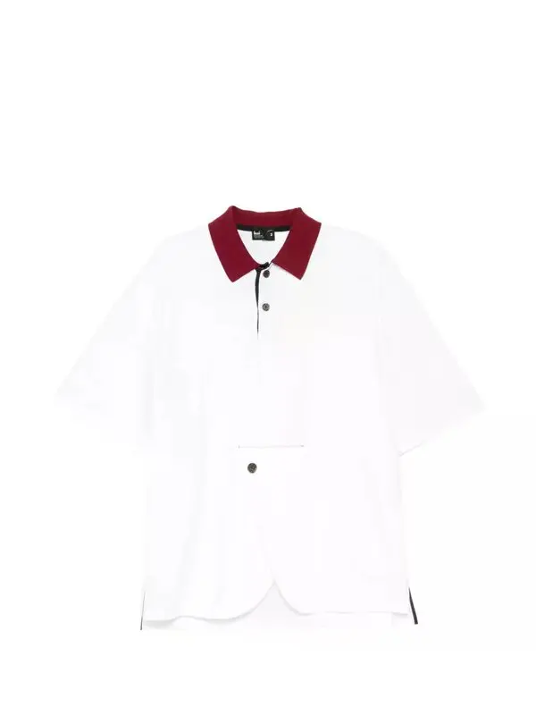 Kolor Contrast-collar Polo Shirt - White