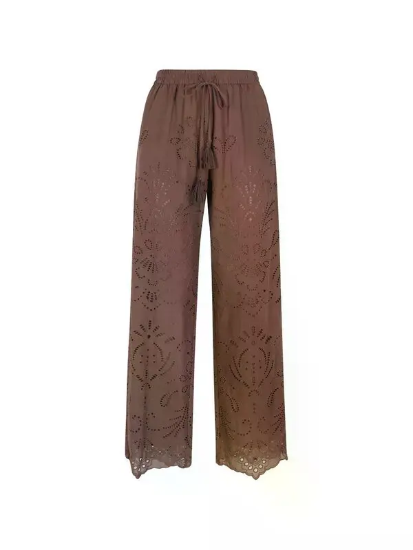 ERMANNO FIRENZE Cut-out Tassel Trousers - Brown