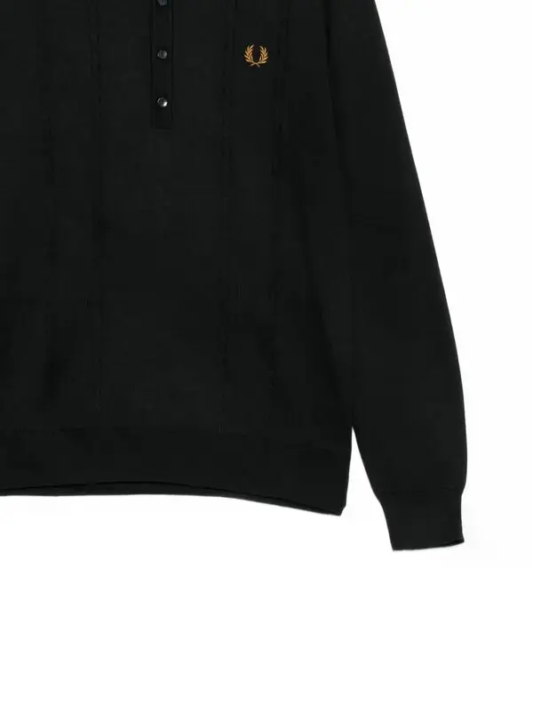 Fred Perry Logo-embroidered Polo Shirt - Black